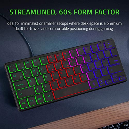 64 Keys Gaming Keyboard Mini Mechanical Illuminated Compact Ergonomic Game Waterproof Three-Color for Typist Travel Business Windows