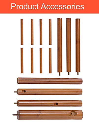 BMOSU Bamboo Coat Rack Freestanding Stand Tree Adjustable Coat with 3 Sections 8 Hooks Easy to Assemble Standing Coat Jackets Hanger for Bedroom Office Hallway Entryway Brown