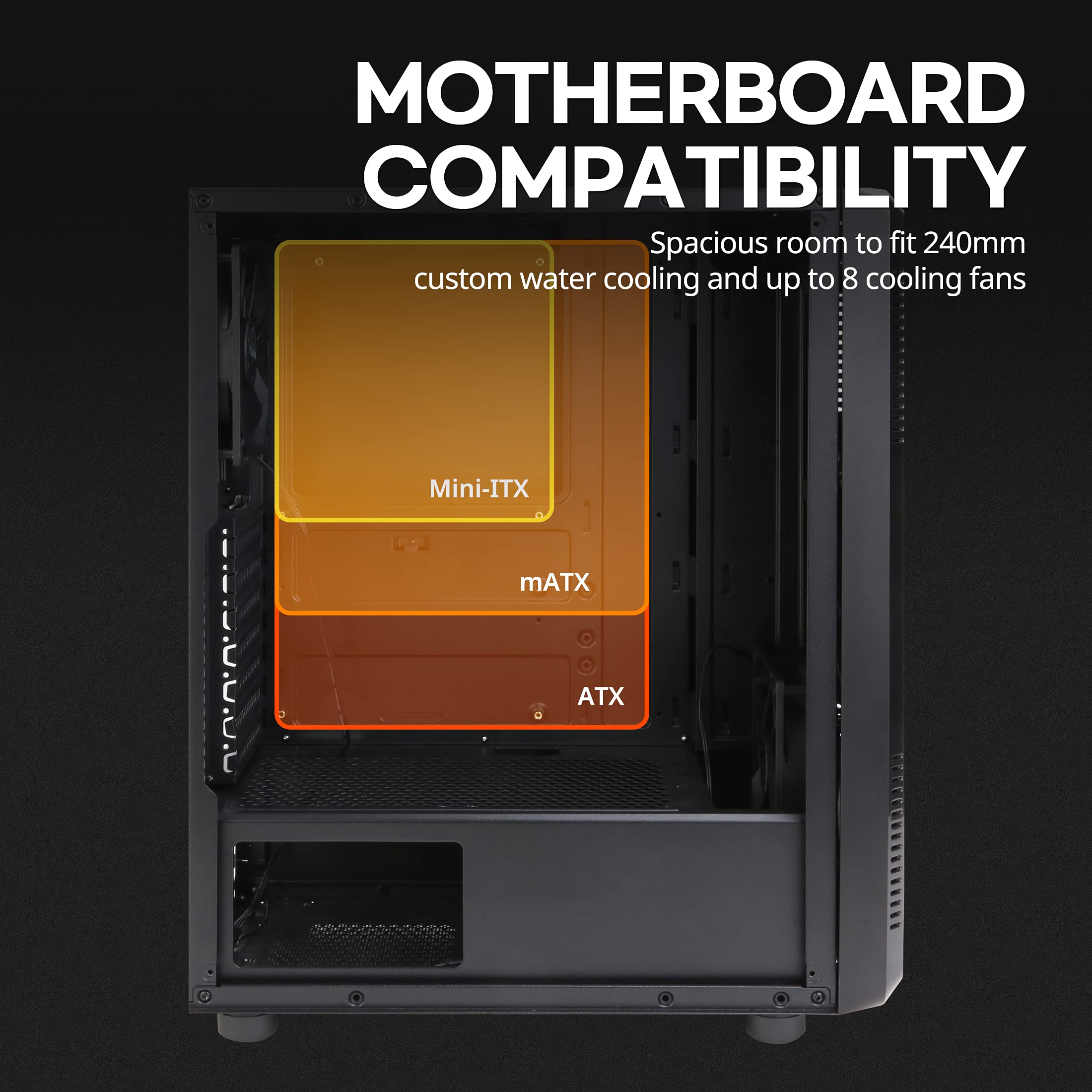 Zalman S4 Mid-Tower ATX PC Case, 2 x 120mm Fans Included, Acrylic Tinted Side Panel, ATX/mATX/Mini-ITX Support