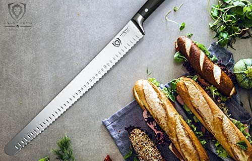 Dalstrong The Gladiator Series Elite Serrated Slicing & Carving Knife 14" Bundled with Premium Whetstone Kit #1000/#6000 Grit