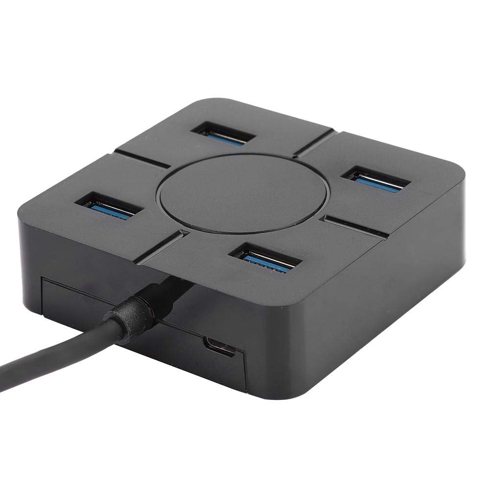 Docking Station, Black USB Hub, Hub, USB3.0 High Speed Transmission for Keyboard U Disk for Mouse Card Reader(Black)