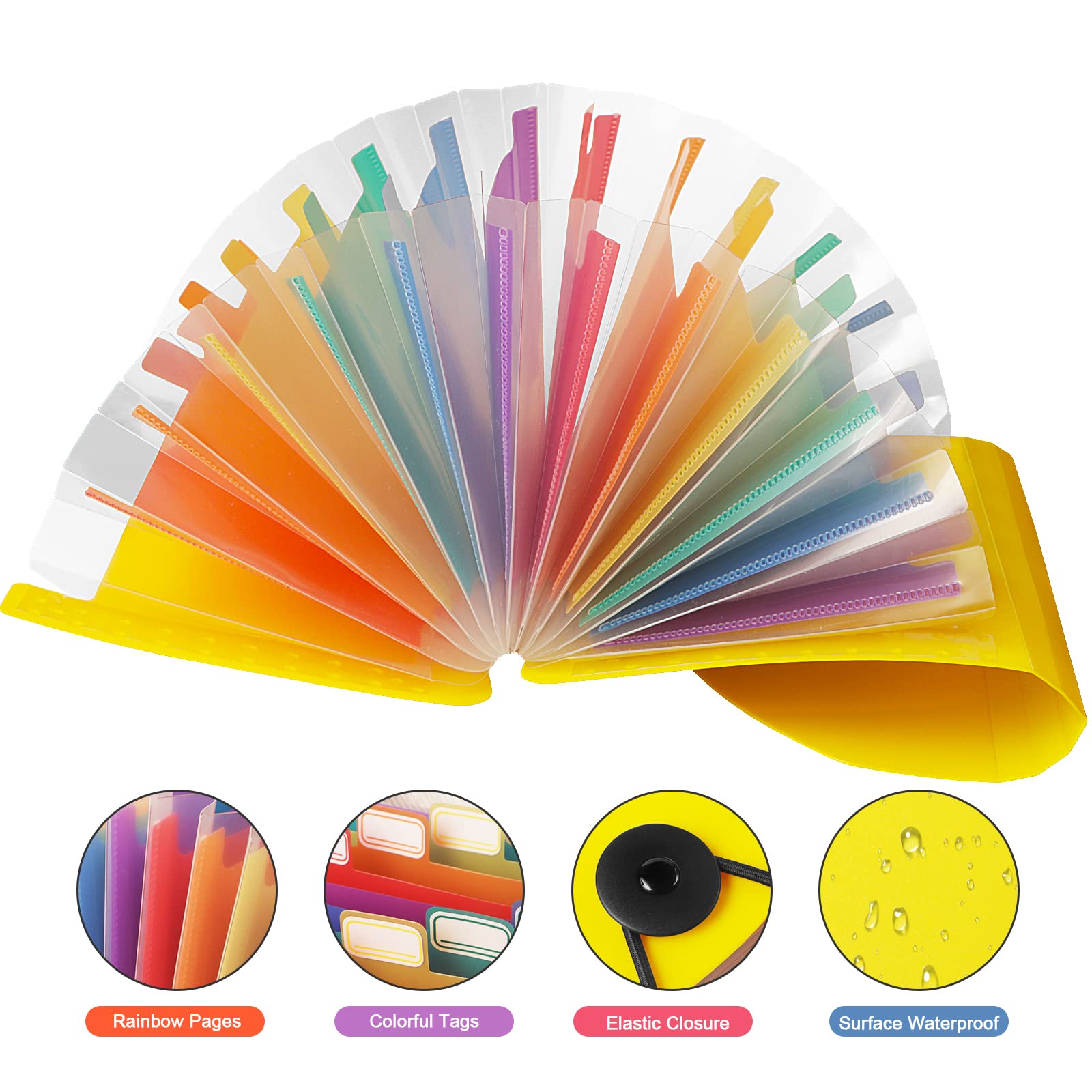 13 Pockets Coupon Receipt Organizer A6 Expanding File Folder, Small Accordian File Organizer for Storage Cards, Receipts, Coupons and Tickets-Yellow