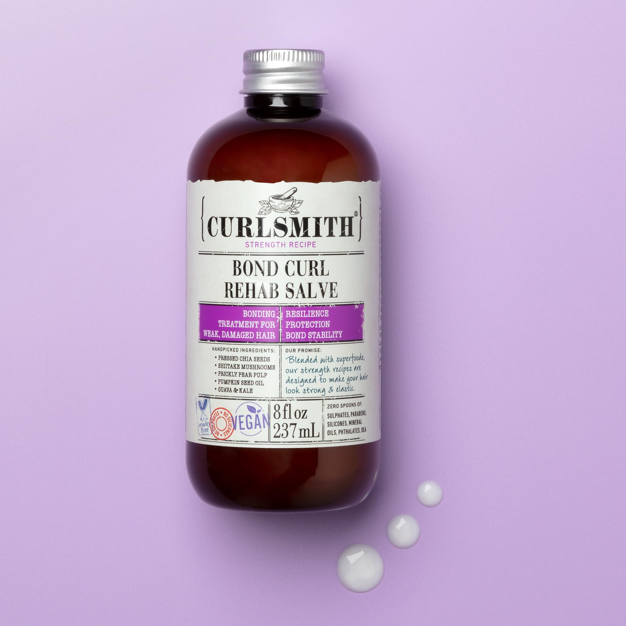 CURLSMITH - Bond Curl Rehab Salve, Bond Building Strength Treatment for Weak, Damaged Hair (8 fl oz)
