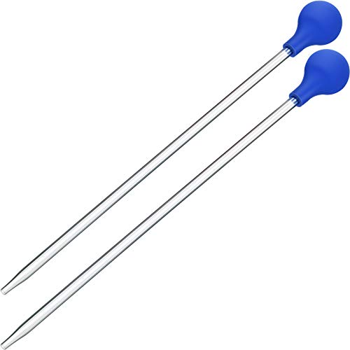 Boao 2 Pieces Long Pipette for Fish Tank Coral Food Feeder Long Syringe Reef Coral Food Spot Feeder Tube for Reef Aquatic Plant Spider Snake Lizard