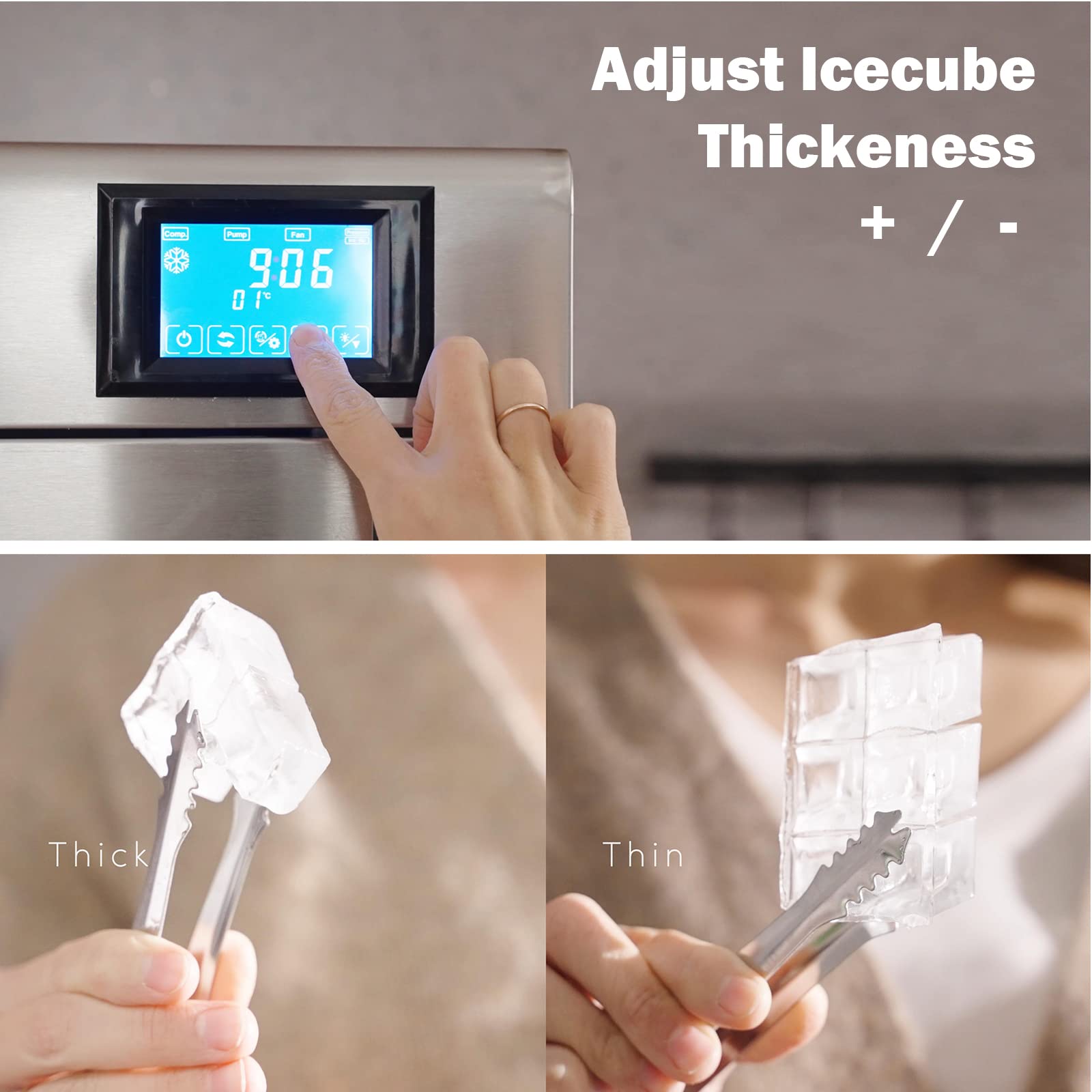22" Commercial Ice Maker Machine 550LBS/24H with 350LBS Storage Bin, 990W SECOP Compressor, 182 Full Cube Ice Ready in 8-15 min, Air Cooled, Industrial Ice Machine for Business