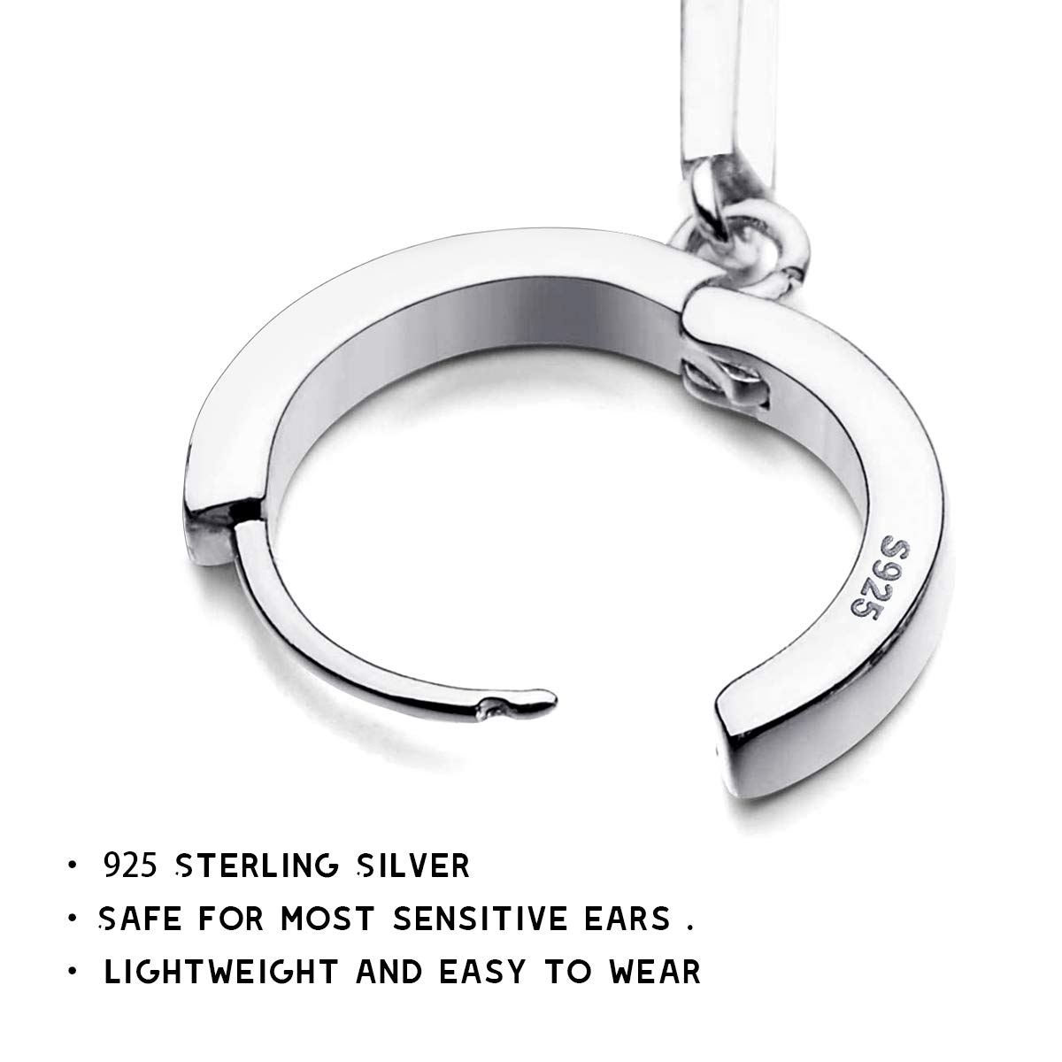 925 Sterling Silver Cross Huggie Hoop Earrings, Minimalist Cross Charm Dangle Drop Earrings Dainty Cross Hoop Earrings Women Men