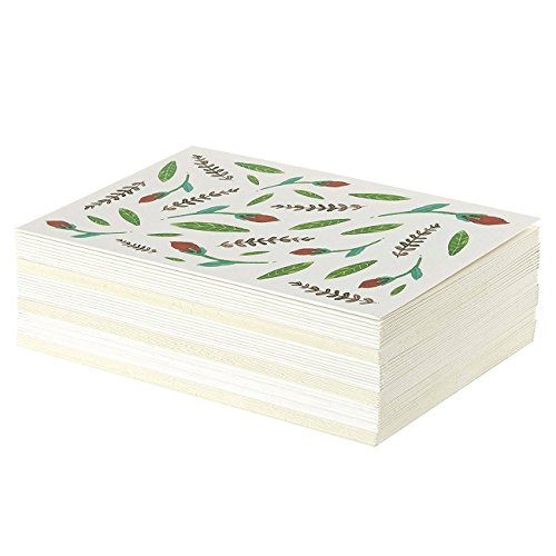 All Occasion Greeting Cards - Watercolor Nature Design - Beautiful Leaves Pattern - Includes 48 Cards and Envelopes - 4 x 6 Inches
