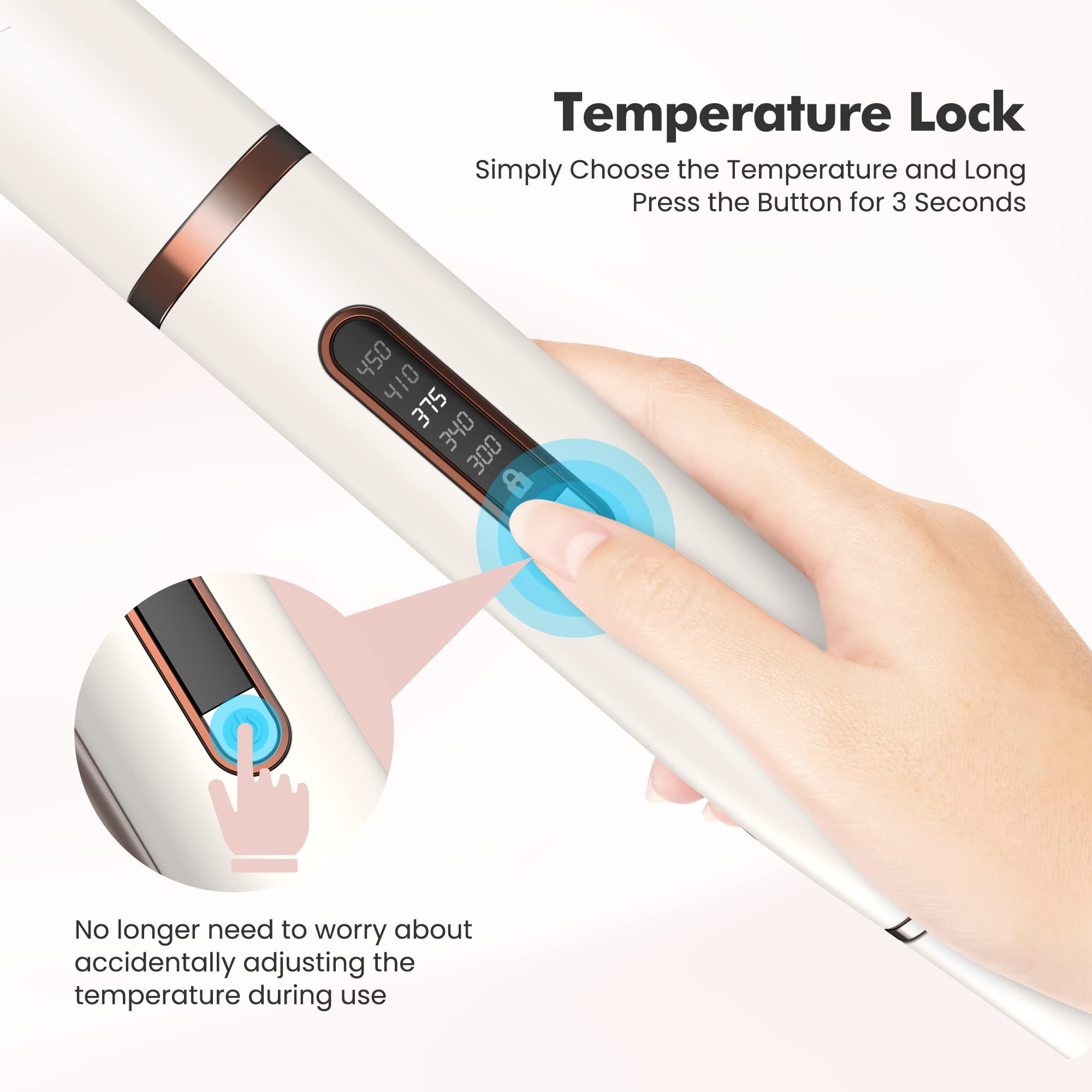 EasyinBeauty Hair Straightener Flat Iron with Ionic Infrared, 1 Inch Professional Hair Straightener and Curler 2 in 1, Ceramic Tourmaline Flat Iron with 5 Adjustable Temp, LED Display, Fast Heating