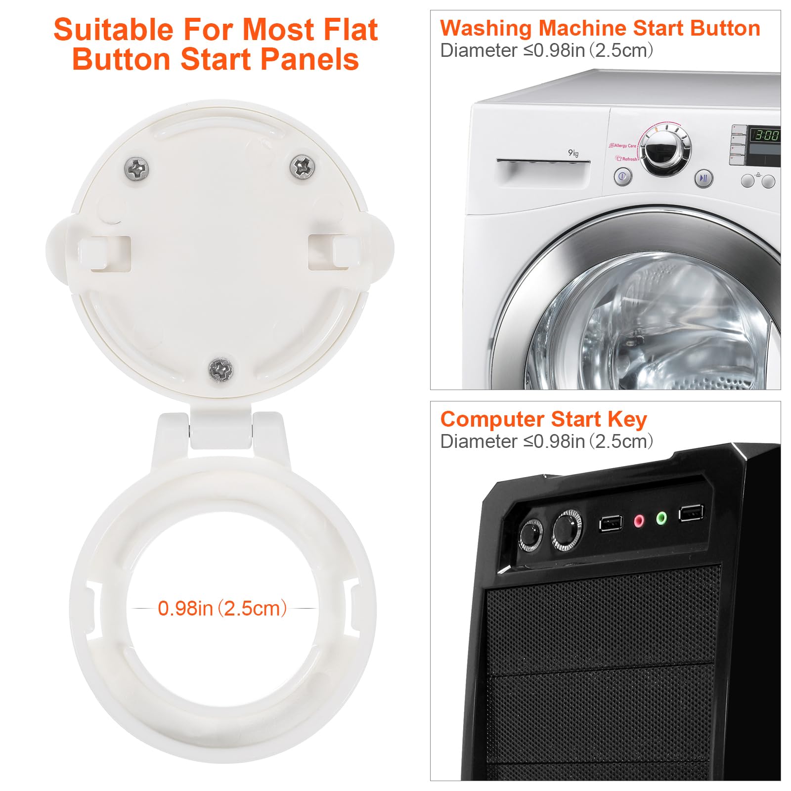 DOITOOL 4Pcs Children Safety Button Covers Security Lock,Child Proof Car Washing Machine Key Start Protection Cover,Baby Safety Prevent Pressing Device for Stove Refrigerator Washer