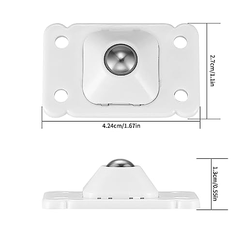20 Pcs Self Adhesive Caster Wheels, Mini Sticky Swivel Casters Wheels, 360 Degree Rotation Universal Stainless Steel Paste Type Wheel Pulley, for Bins Boxes Small Furniture Trash Can Caster