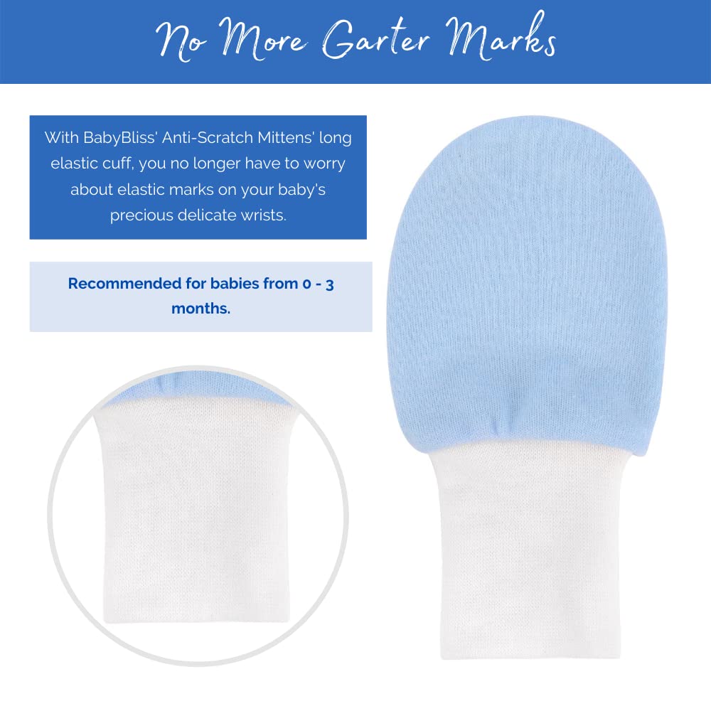 Anti-Scratch Mittens for Babies 0-3 Months - Pack of 7 Newborn Mitts - No Scratch Gloves for Boys - Cotton Gloves For Infants with Laundry Bag