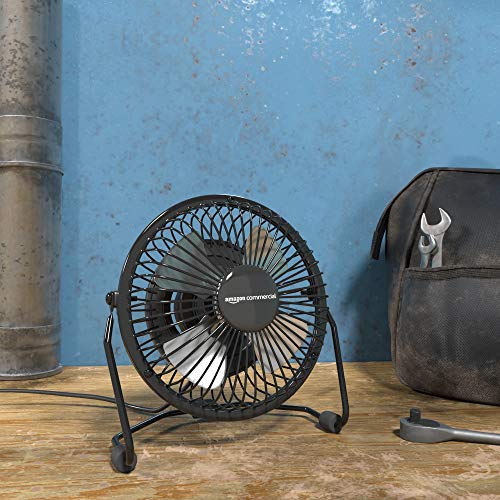 AmazonCommercial 4-Inch Table Fan with Power Adapter and USB Cable