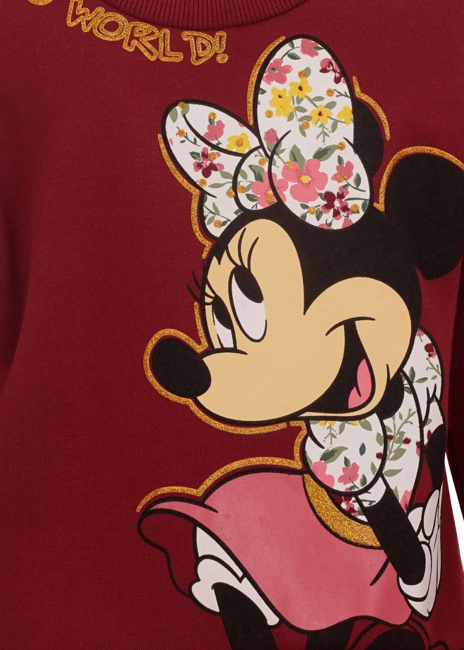 Disney Minnie Mouse Infant Baby Girls Pullover Fleece Sweatshirt and Leggings Outfit Set Multicolor 18 Months