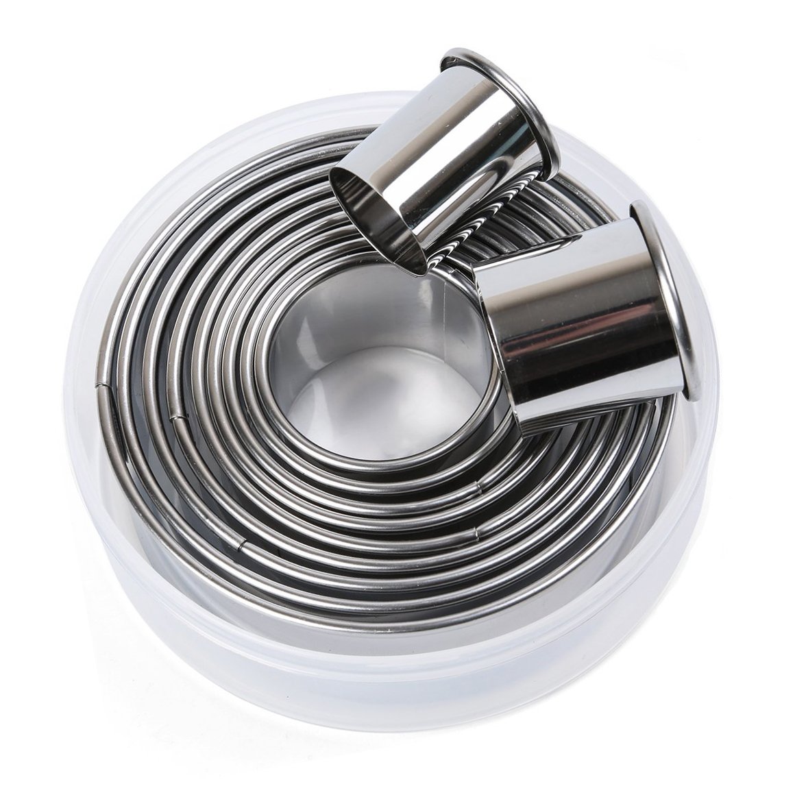 11 Pieces Metal Cookie Cutter Set, Round Cookie Cutters, Stainless Steel Circle Biscuit Pastry Cutters, Assorted Sizes