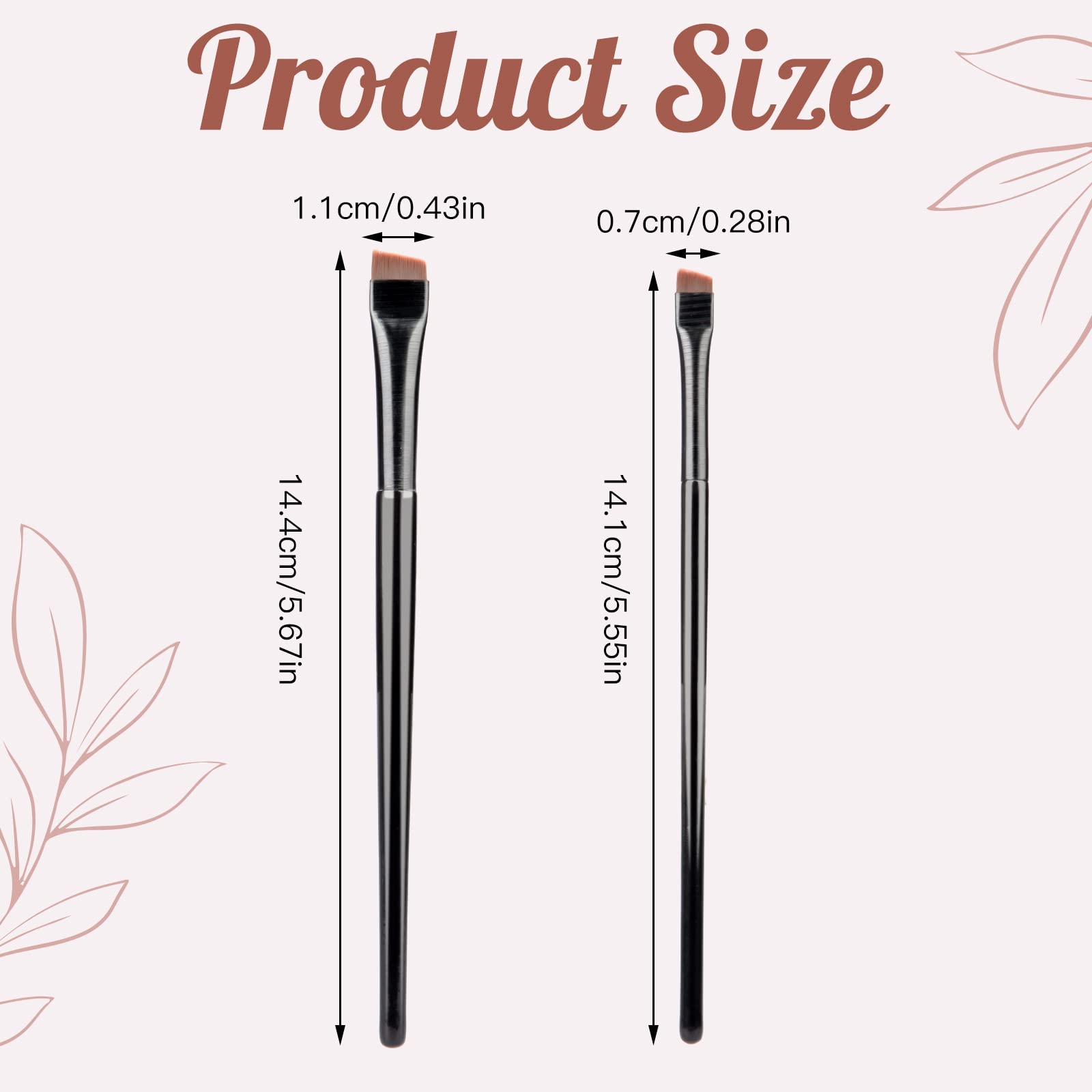 RMISODO 10 Pcs Angled Eyebrow Eyeliner Brush, Ultra Fine Eyeliner Brush, Slanted Eyebrow Brush, Precision Lash Liner Brush, Professional Eye Makeup Applicator for Blending Eyeshadow Eyebrow Eyeliner