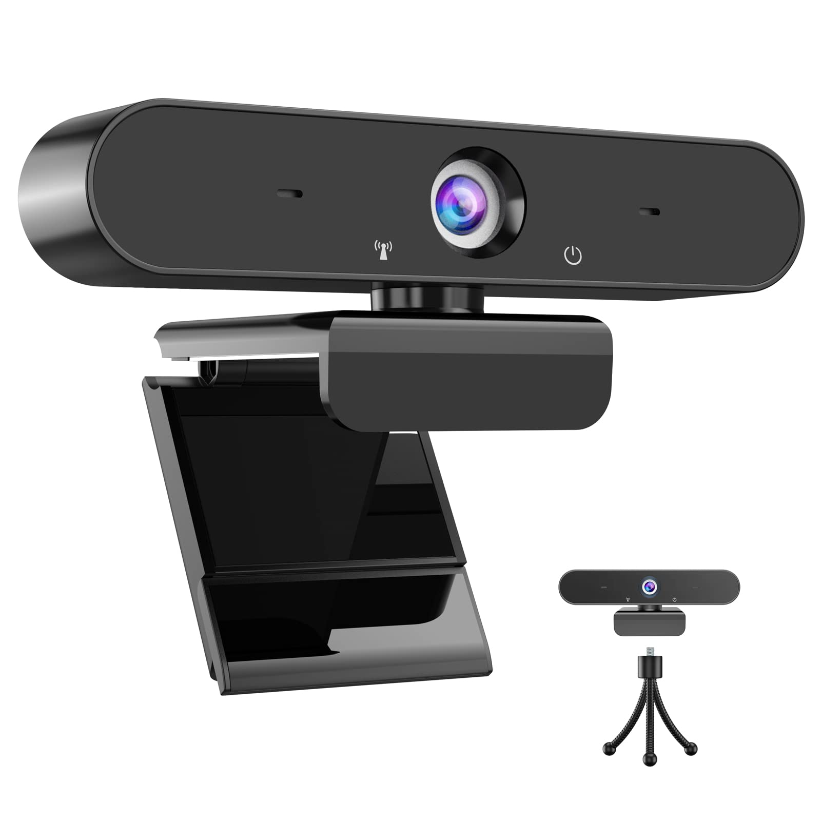 1080P Webcam with Microphone, Autofocus Noise-canceling HD Light Collection Web Cam for Computer Laptop, 110° Wide Angle USB Web Camera, Video Camera Work with Zoom, Skype, Facetime, Streaming, Gaming