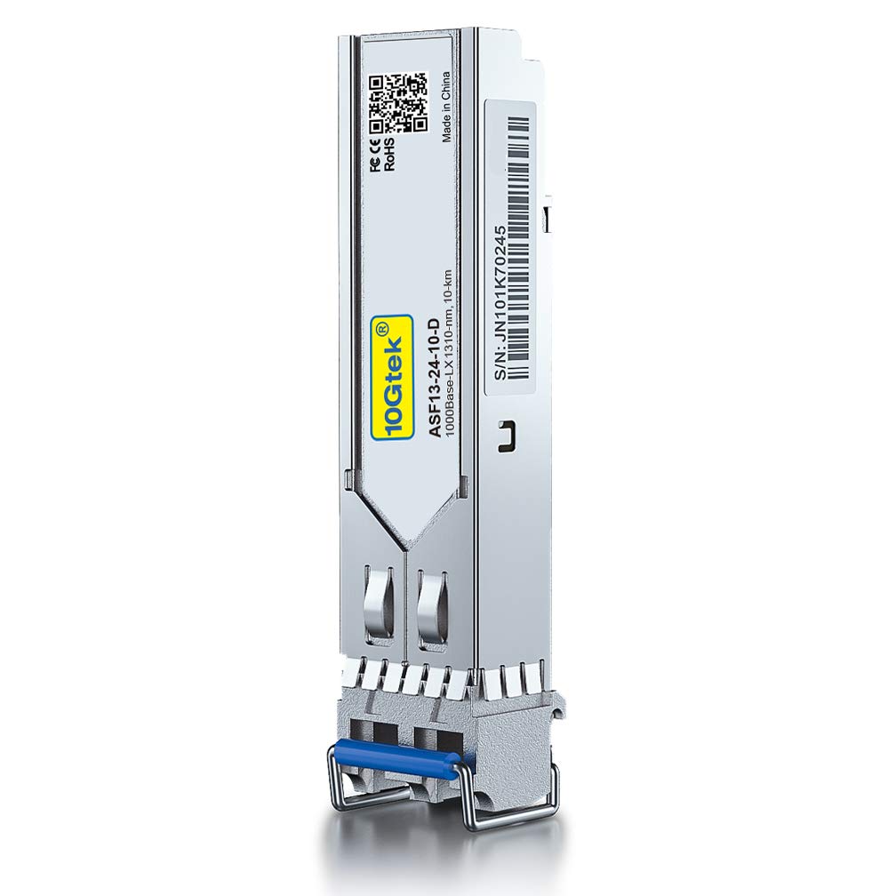 10Gtek 1.25G SFP Transceiver 1000Base-LX, 1310nm SMF SingleMode Fiber Optic Module, up to 10 km, for Cisco GLC-LH-SMD, Meraki MA-SFP-1GB-LX10, Ubiquiti UniFi, Fortinet, Mikrotik, TP-Link TL-SM311LS