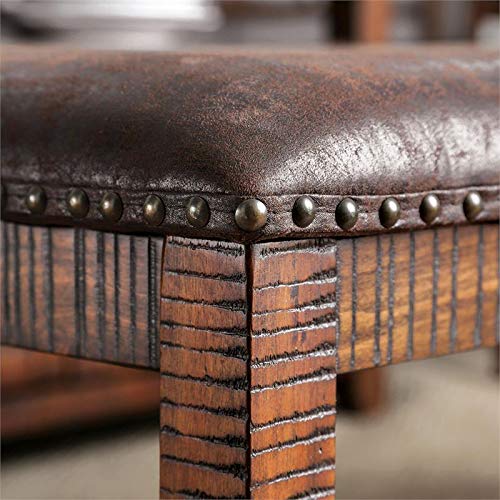 Furniture of America Beverly Solid Wood Counter Height Bench in Dark Oak