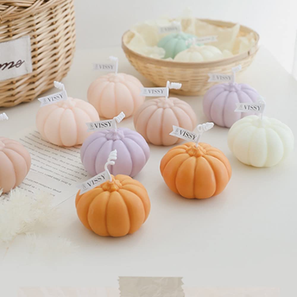 2 Pcs pumpkin scented candles , Soy Wax Scented Candle Art Decorative Handmade for Wedding Christmas Birthday Gift