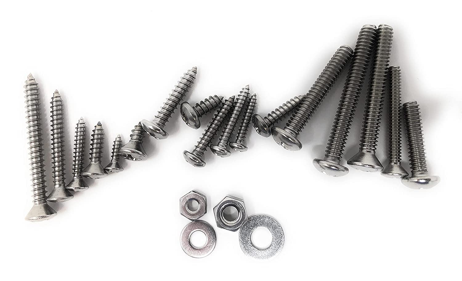 226 Pieces Stainless Steel Sheet Metal Screw Assortment & Machine Screws 36 Different Sizes of Flat, Oval, Pan, Hex Head Phillips Self Tapping Screws Hardware for Wood, Metal or Fiberglass