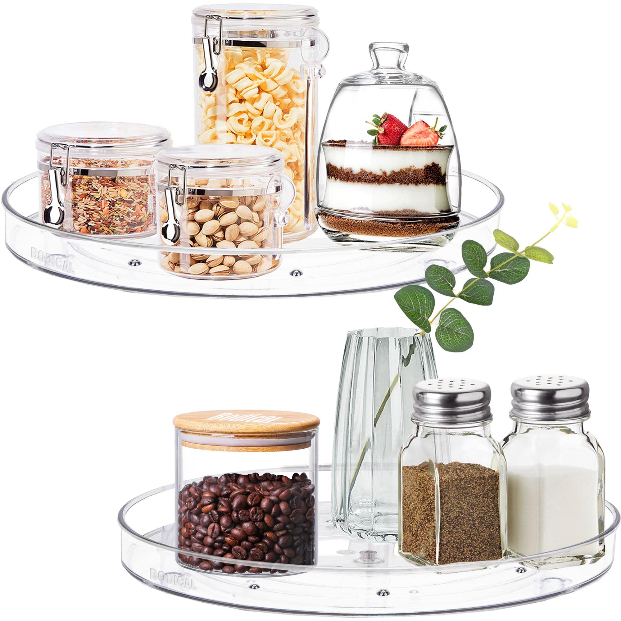 10.6inch 2 Tier Lazy Susan Organizer and 9.26inch 2 Pack Lazy Susan Tray