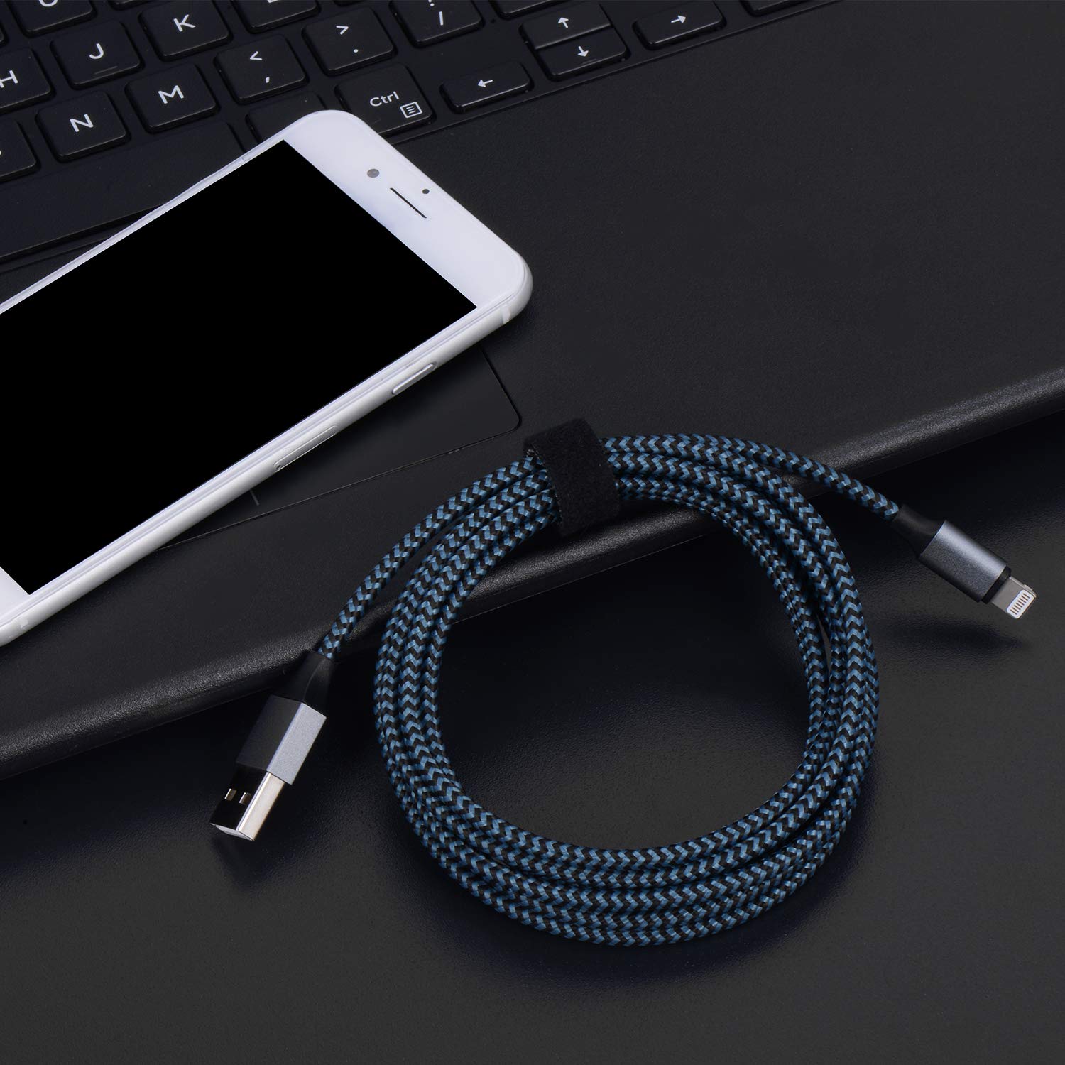 Atill iPhone Charger 10FT iPhone Charger Cable Nylon Braided Charging Cord Compatible iPhone 14/13/12XR XS XSMax X 8 8 Plus 7 7 Plus 6 6s Plus SE 5 5s 5c (Blue), 3 Pack