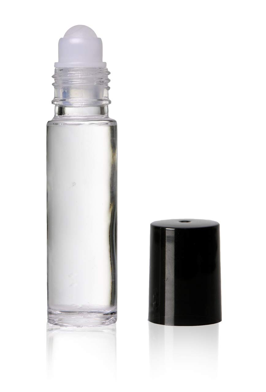 True Essence 10 Ml (1/3 Oz) Plain Roll on Bottles W/ball & Black Caps-144 Pack