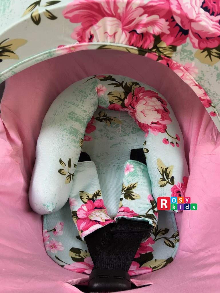 9pc Ultimate Set of Infant Car Seat Cover Canopy Headrest Blanket Hat Nursing Scarf, 25JE04