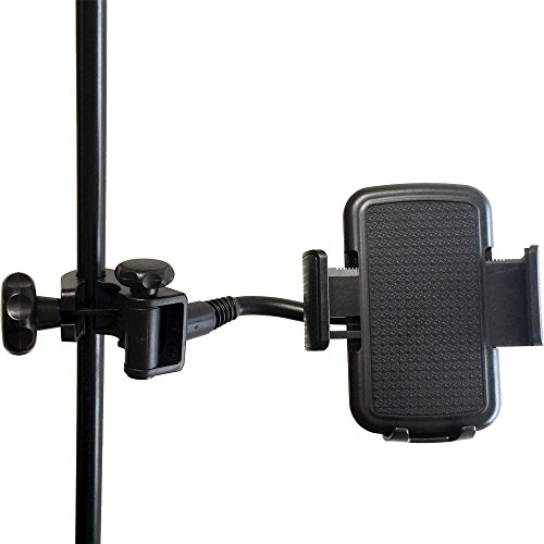 AccessoryBasics Music Mic Microphone Stand Smartphone Mount w/Multi Angle 360° Swivel Adjust Holder for Apple iPhone 14 13 12 11 MAX Pro Samsung Galaxy S23 S22 S21 Flip Google Pixel XL phones
