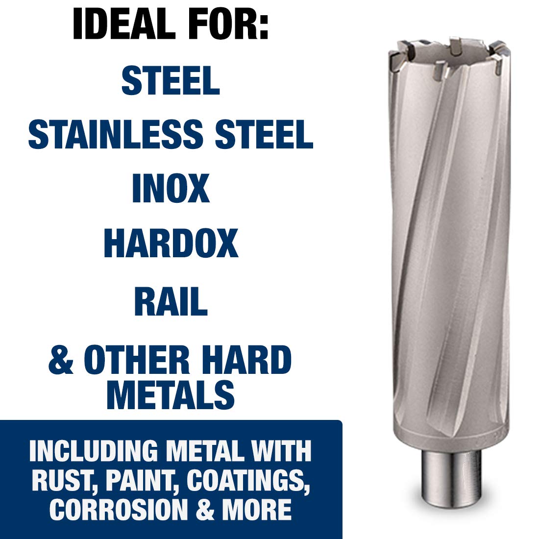 CS Unitec 9-1-138 C TCT Annular Cutter 1-3/16" Dia. X 1" Depth Carbide Tip Cutting Tool Bits for Magnetic Drills/Drill Press 3/4" Weldon Shank for Metal Cutting in Steel, Stainless and More