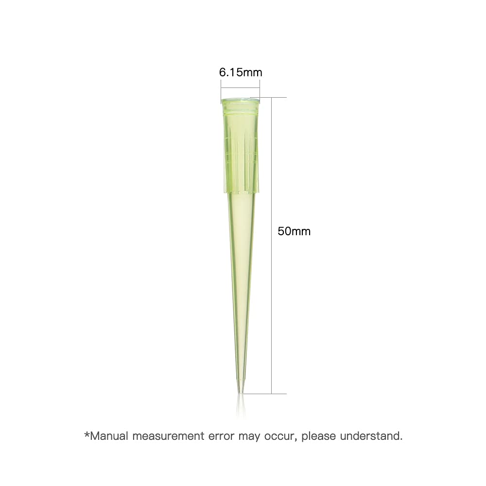 ULAB Single Channel Pipettor with Pipette Tips Offered, 1pc of Adjustable Volume Micro Pipette with Vol.Range.20-200μl, 1000pcs of Vol.200μl Pipette Tips in Yellow Color, ULH1020