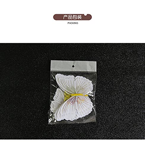 3D Stereo Simulation Flash Butterfly Wall Decoration Living Room Bedroom self-Adhesion Wall Paste Waterproof Creative Refrigerator Sticker (Black)