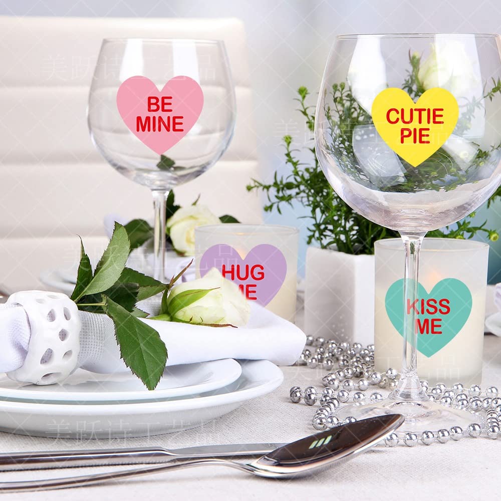 120 Pieces Valentine's Day Stickers Heart Stickers Labels 10 Sheets Valentine Party Favors Stickers Self Adhesive