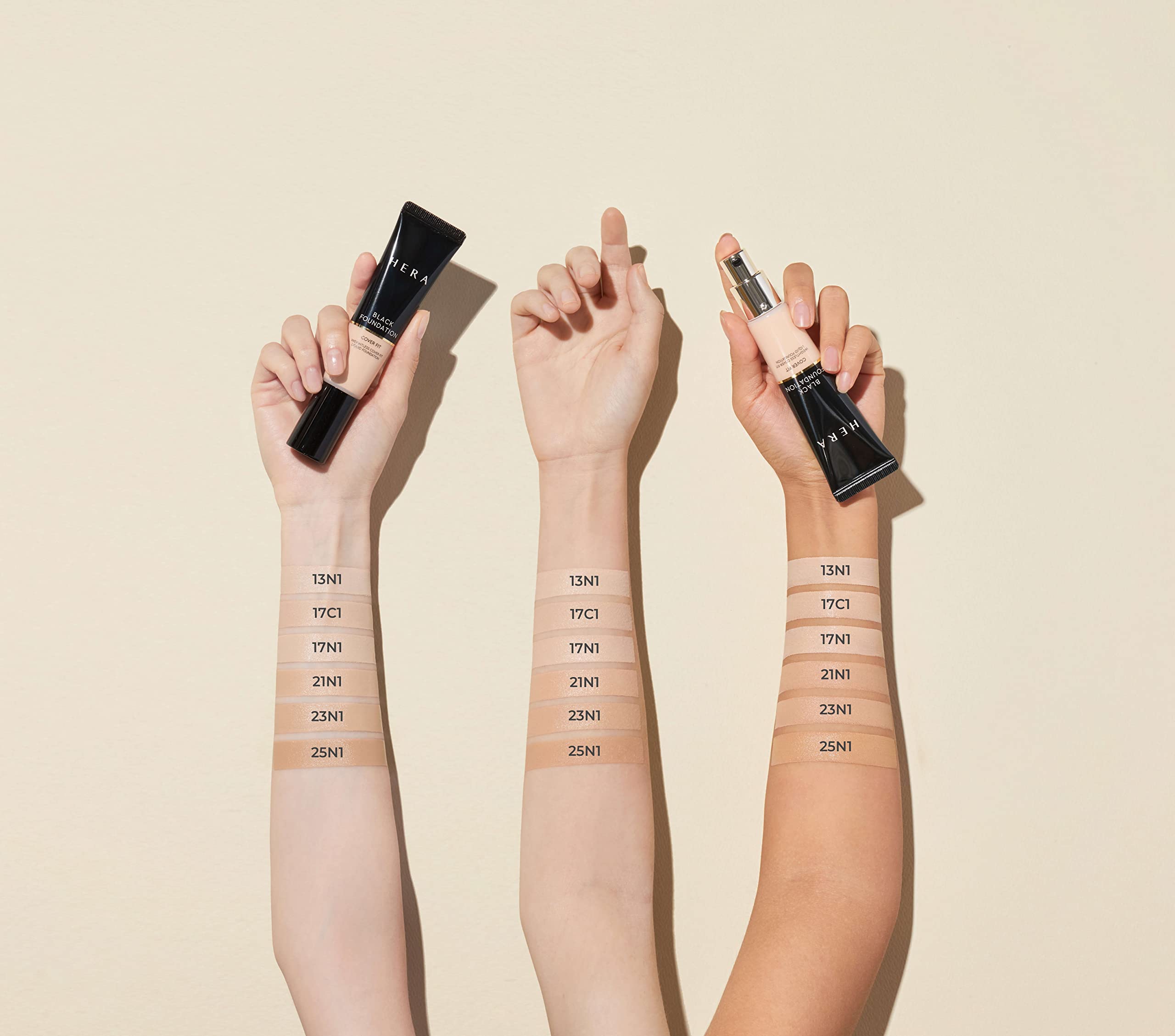 HERA Black Foundation Matte Makeup, Longwear and Oil-free, Jennie Picked Lightweight Cover Fit Liquid Concealer Foundation by Amorepacific (21N1, 0.33 FL OZ)