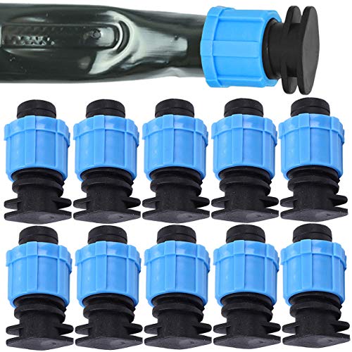 16mm Drip Irrigation Tape End Caps Garden Soft Water Pipe Tube Lock Ring Plug Fittings NNW Brand Durable PP Material Joint 12pcs