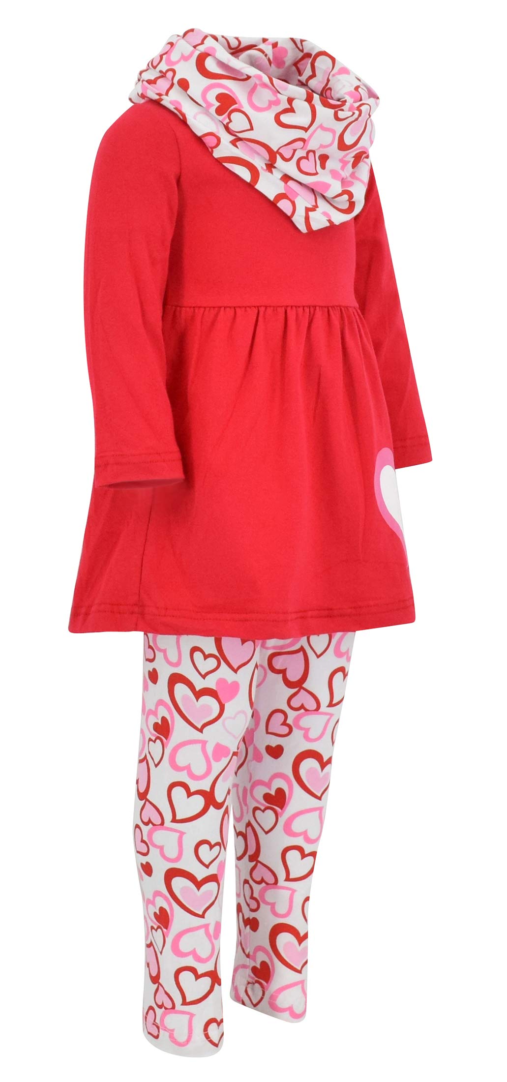 Unique Baby Girls Valentines Day Red & Pink Hearts Toddler Legging Set Outfit (10 Years, Red)