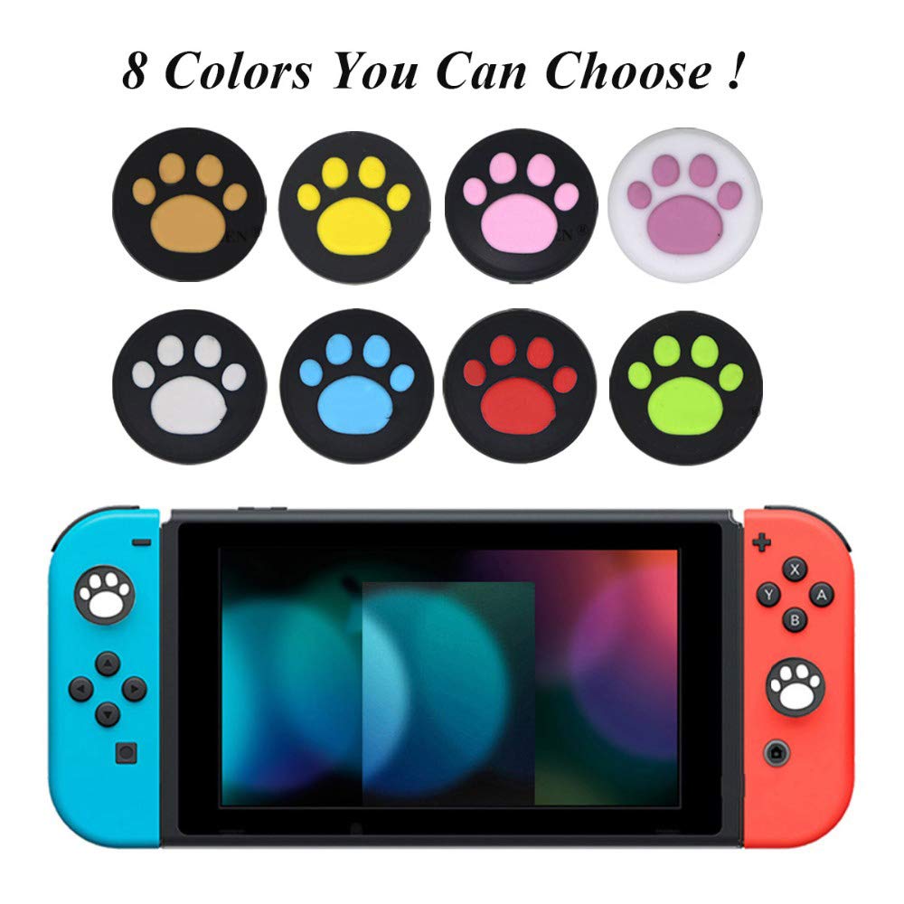 4 pcs Silicone Thumb Grips Cover Stick Joystick Thumbstick Caps for Nintendo Switch NS Nitendo Switch Lite NS JoyCon (2 Pink 2 Green)