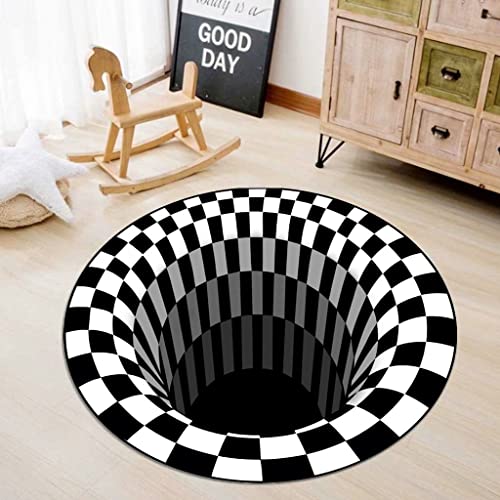 3D Vertigo Carpet, Round Floor Mat Living Room Coffee Table Carpet Home Floor Mat,Pattern 3,Diameter 80cm