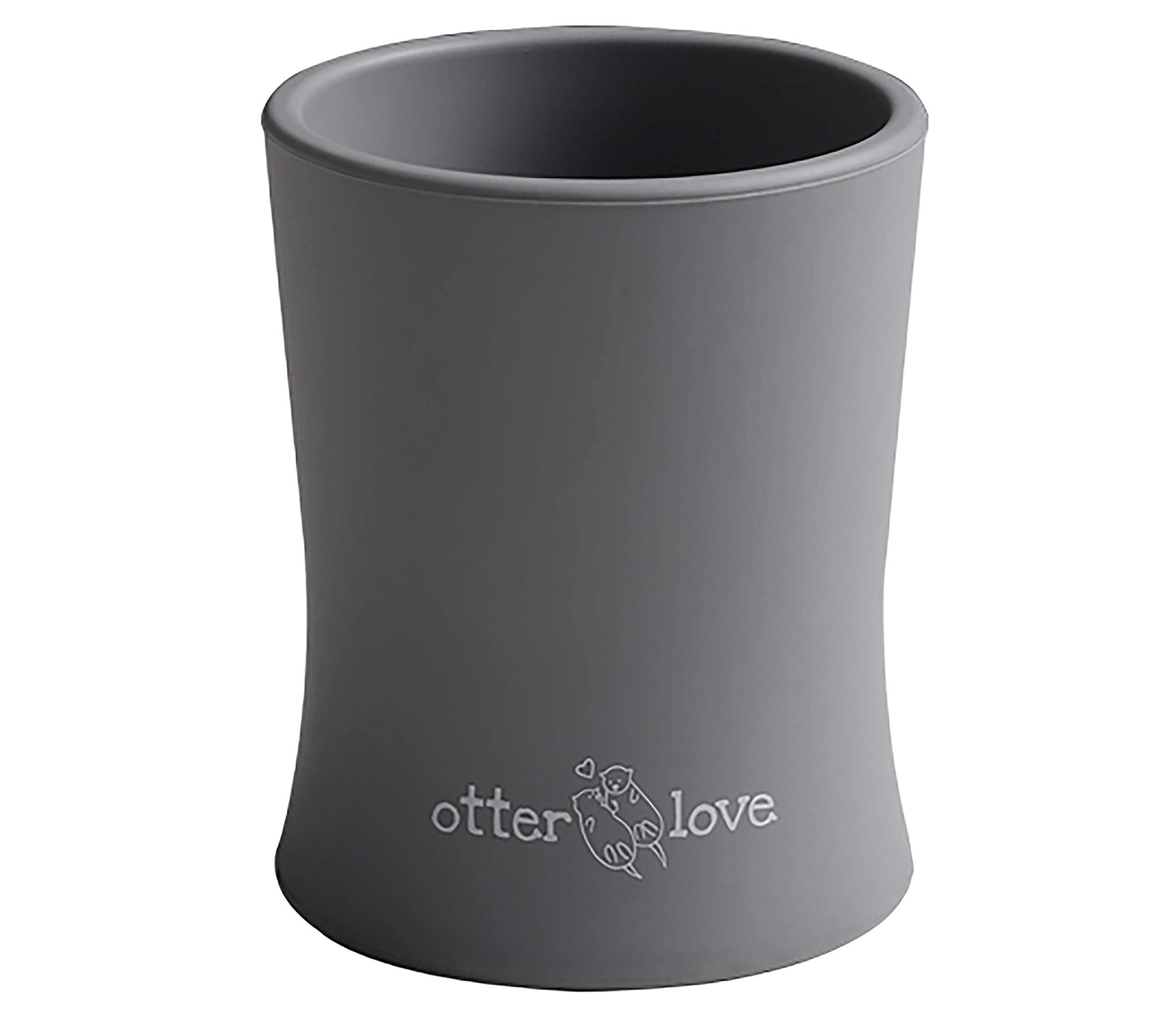 otterlove Natural Grip Silicone Cup (Smoke) + Waterproof Silicone Bib (Island Sea) Bundle