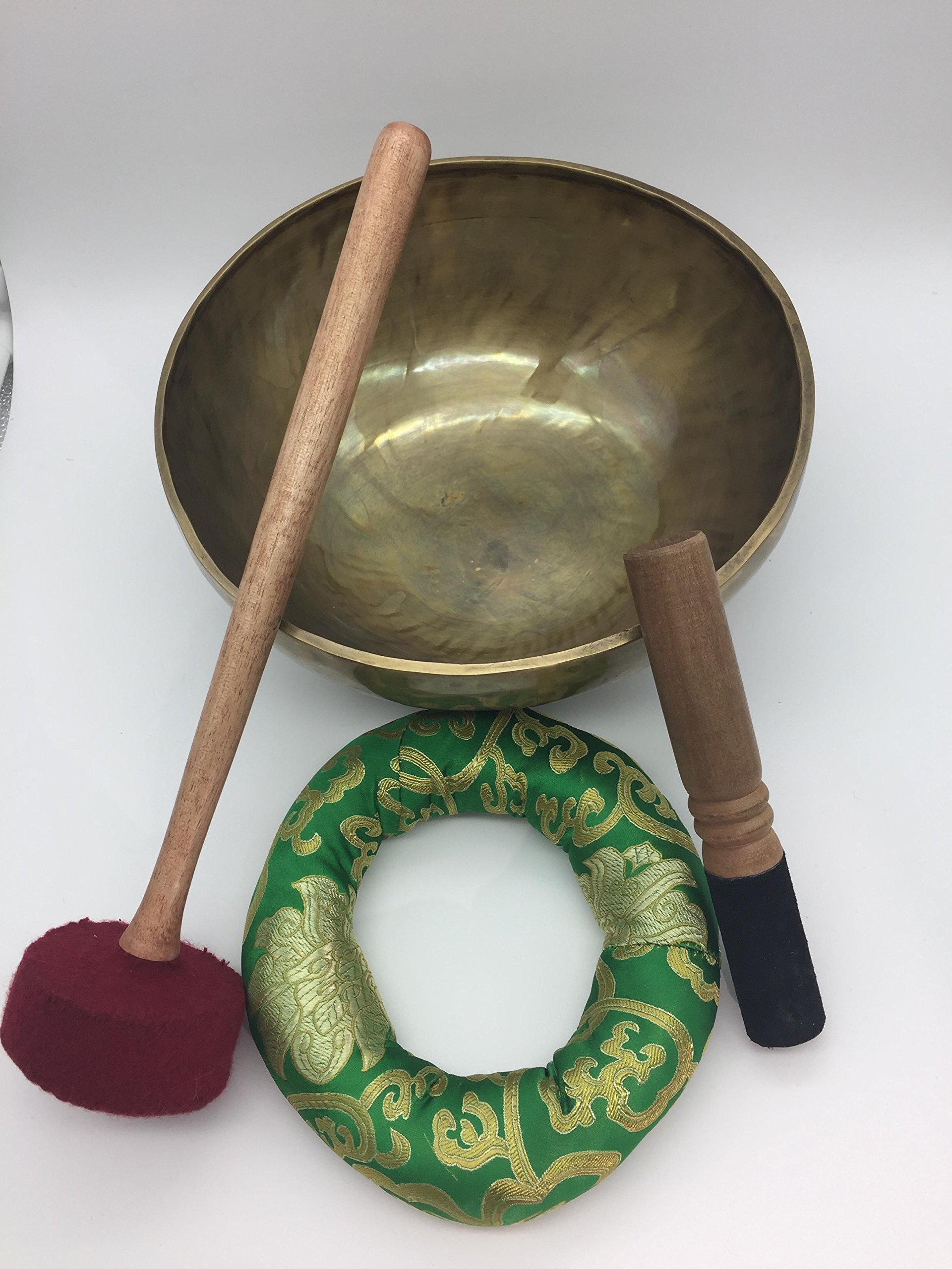10" handmade Himalayan singing bowl, hand beaten by Nepali artisans to make magical tones by Shambhala Arts & Handcrafts
