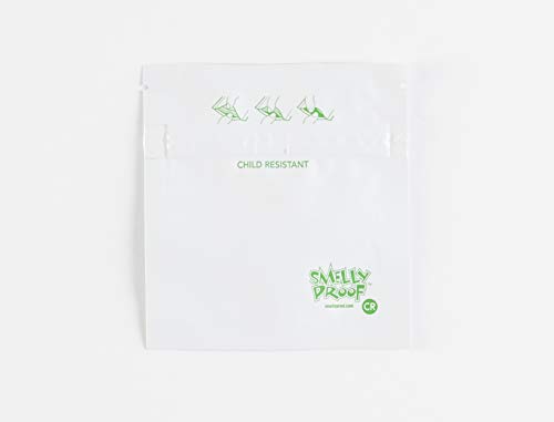 SMELLY PROOF - The Original No-Odor Storage Baggies - Childproof - White - Reusable - Made in the USA