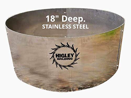 18" Deep Fire Pit Liner-Campfire Ring 45" Diameter Stainless Steel