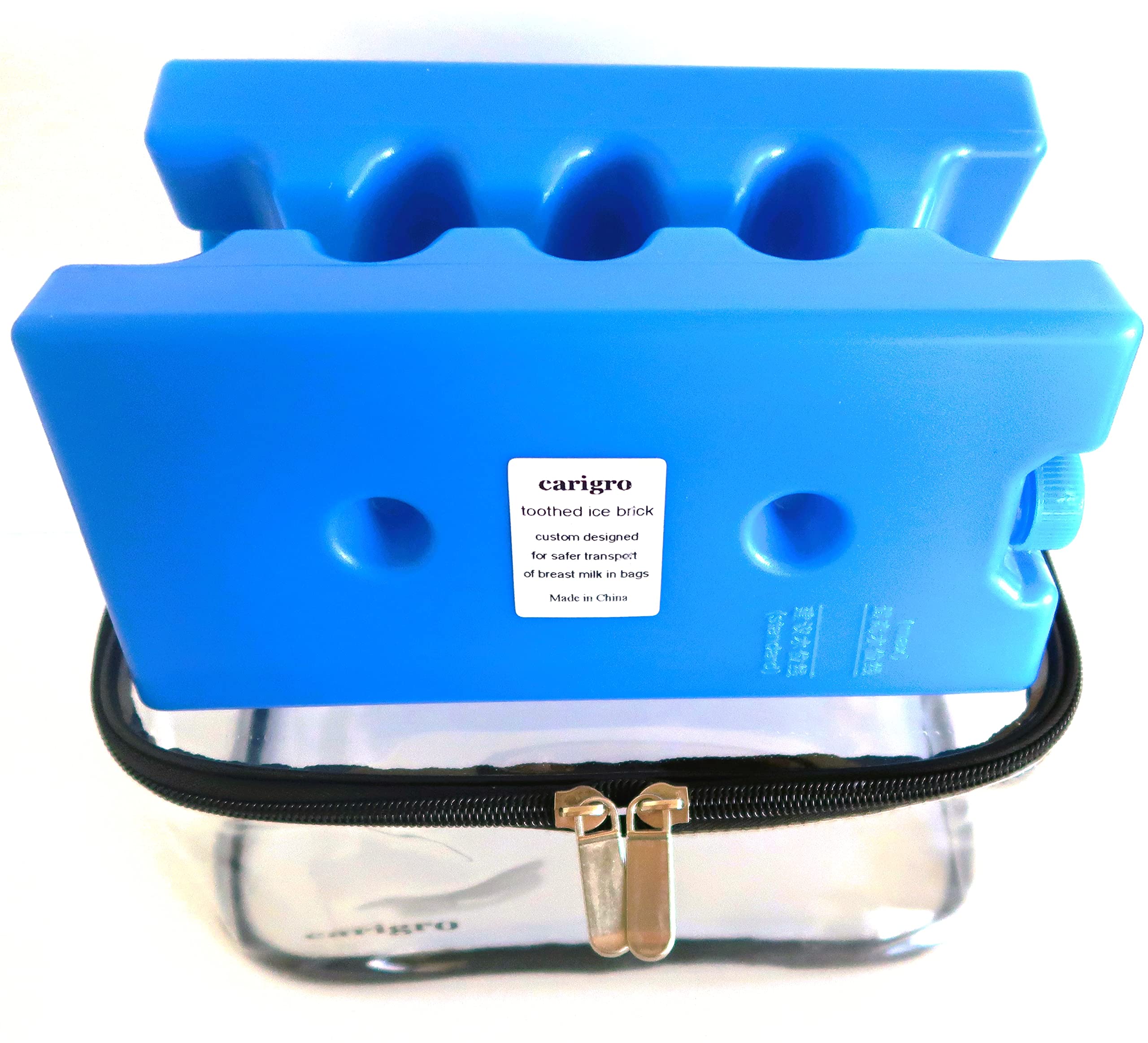 Ice Pack and Safety Case Set for Breastmilk Bags - carigro Brand - Insert for Breastmilk Cooler Bag (3 Items)