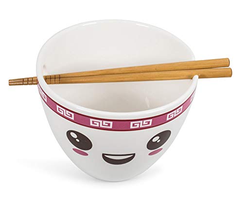 Toynk Miso Hungry Japanese Ceramic Dinner Set | 16-Ounce Ramen Bowl and Chopsticks Set