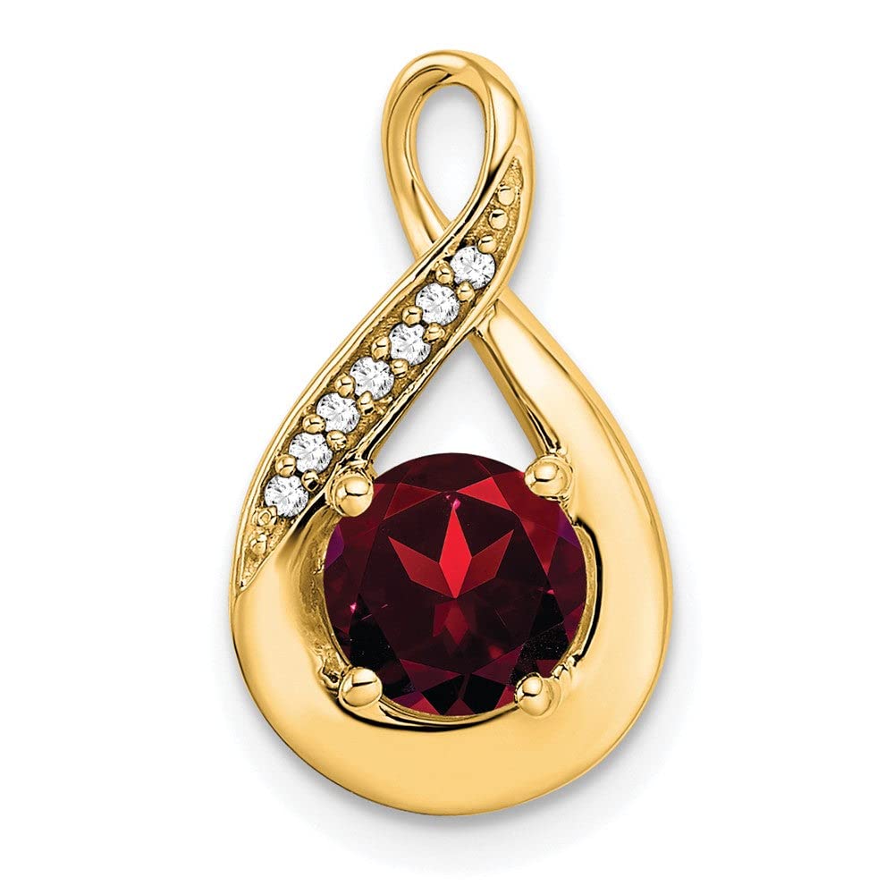 14k Yellow Gold Garnet and Diamond Pendant GLD-AZ-PM7056-GA-003-YA