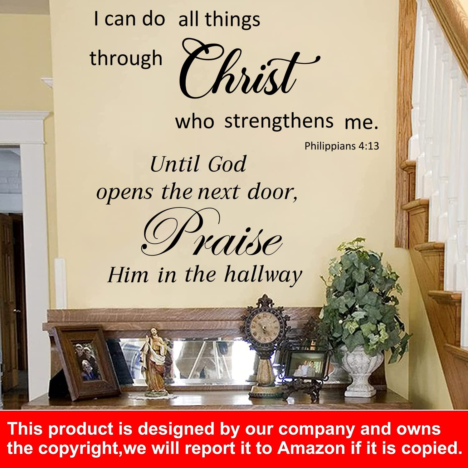 2 Sets Bible Verse Wall Decals Vinyl Inspirational Quotes Wall Decals Positive Saying Wall Stickers Christian Scripture Motivational Decal Religious Wall Decor for Women Family Home Bedroom