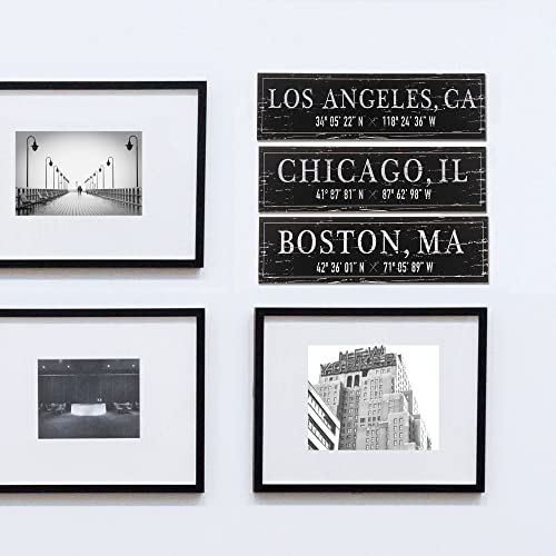 Barnyard Designs Chicago, IL City Sign Rustic Distressed Decorative Wood Wall Decor 17” x 5”