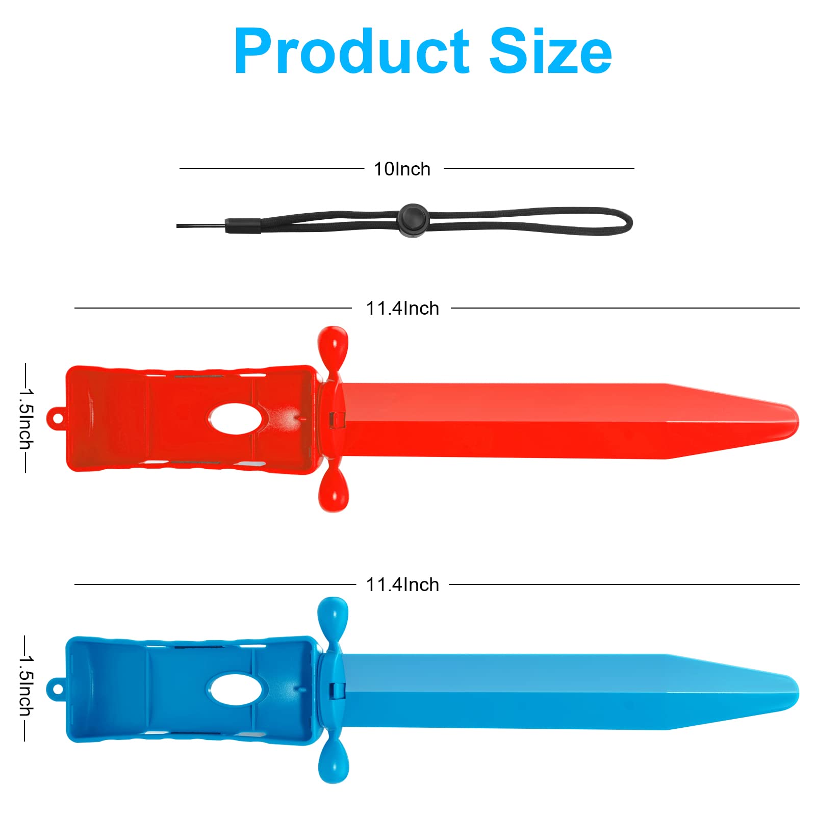 2 Pack Sword Grip Accessories for Switch/Switch OLED JoyCon, Compatible with Switch Sports: Chambara (Swordplay)/The Legend of Zelda: Skyward Sword/Skyrim with Adjustable Wrist Strap