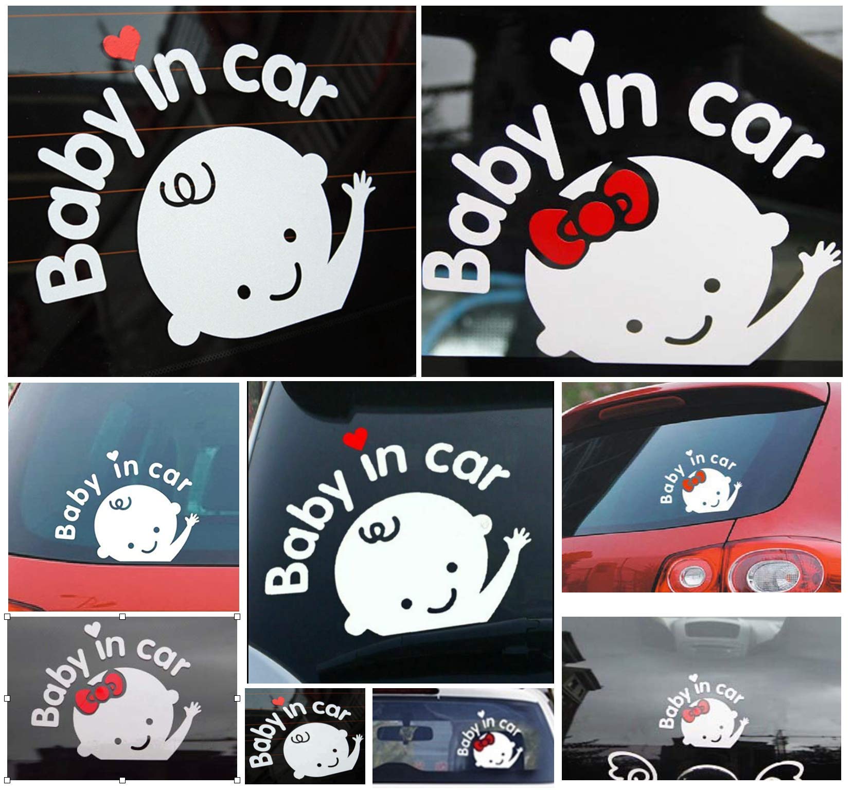 REgular3Packs Baby on Board Decal Stickers Silverlight Reflective Stickers Baby in Car Snowboard+Surf+Cute Bear 1+1+1 (OnBoard3)