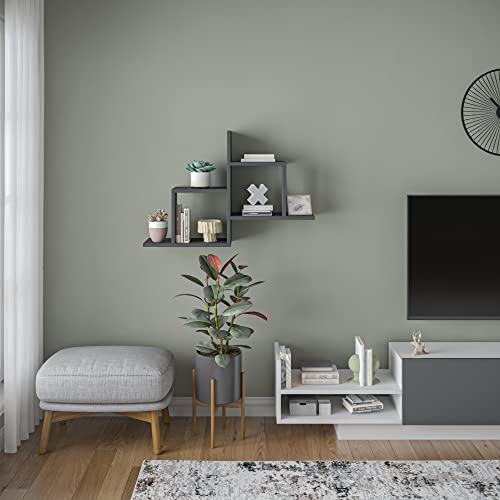 Ada Home Decor Webb Modern Anthracite Wall Shelf 22.83'' H x 33.86'' W x 7.87'' D / Wall Storage / Shelving Unit